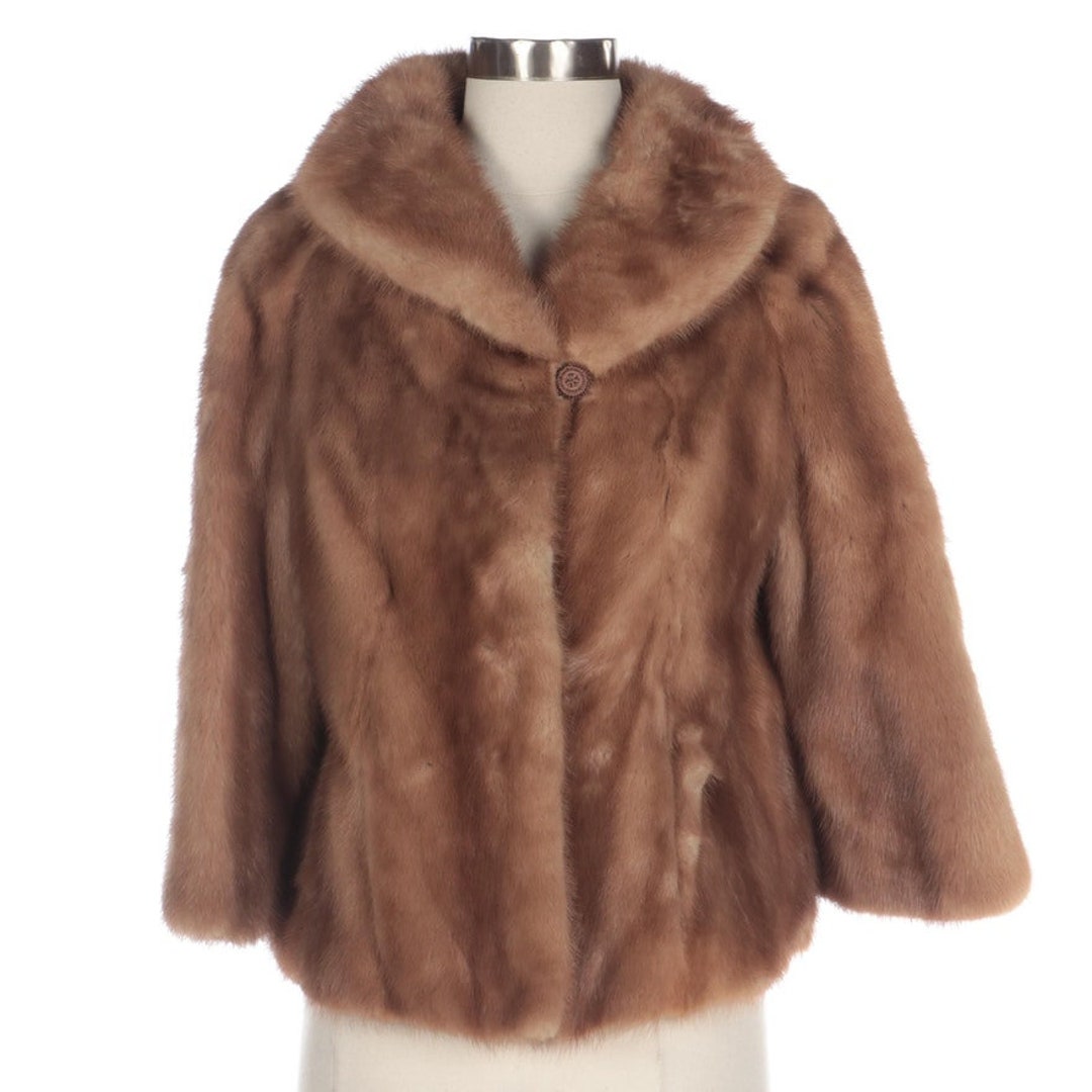 Vintage Oleg Cassini Mink Jacket Designer Genuine Fur Coat Gittleman's ...