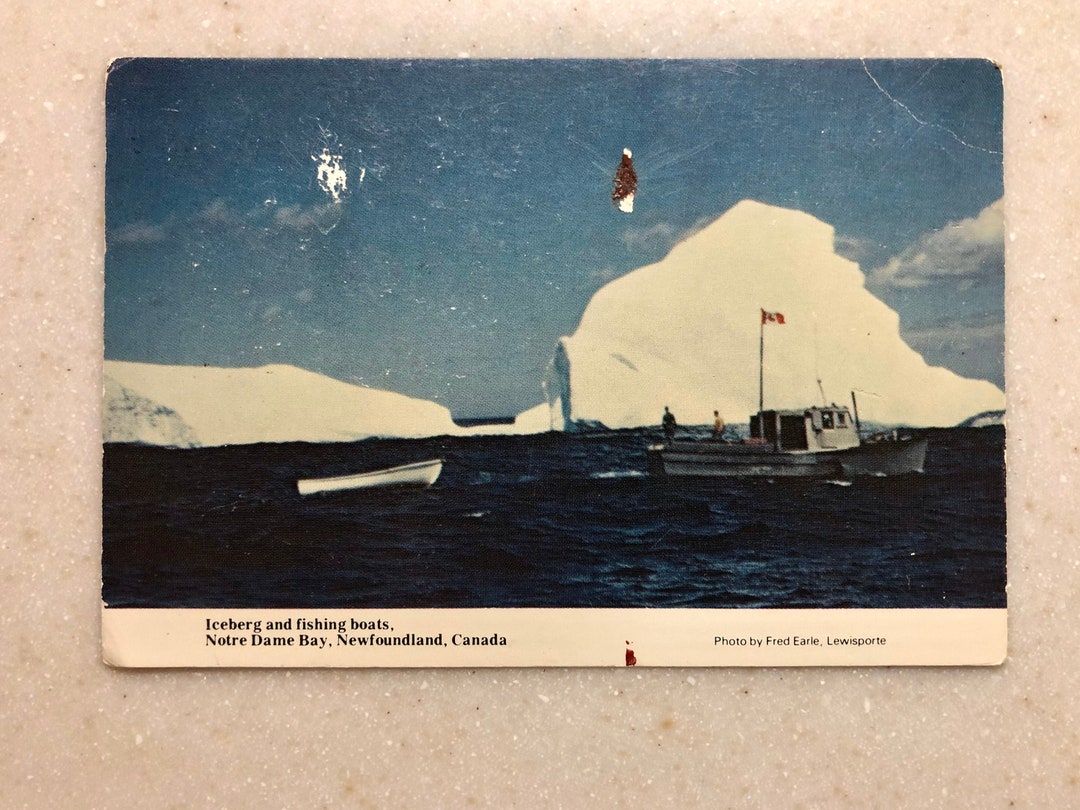 Vintage Postcard Newfoundland Canada Notre Dame Bay Iceberg and Fishing ...
