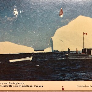 Vintage Postcard Newfoundland Canada Notre Dame Bay Iceberg and Fishing ...