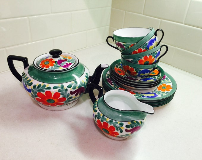 Tea Pot Tea Set Phoenix China Moravian Art Tea Set - Etsy