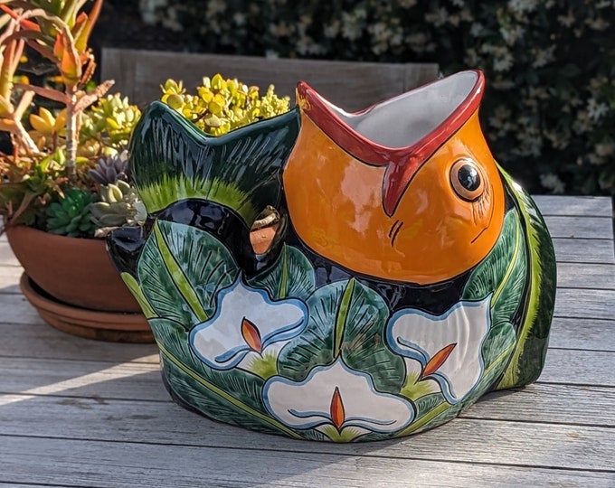 Talavera Whale Planter is Hand Painted Ceramic Mexican Pottery Large ...
