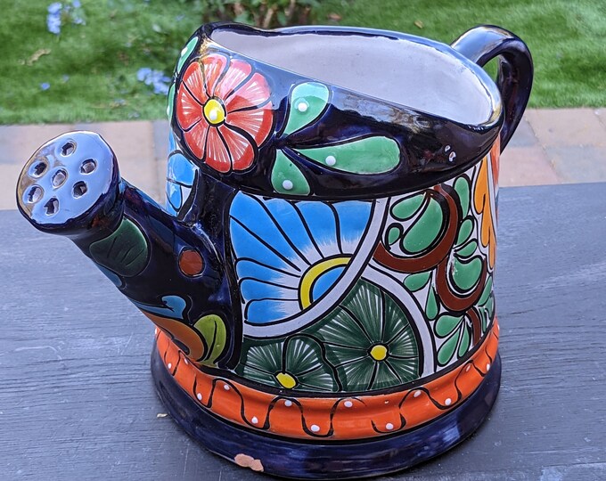 Ceramic Watering Can, Small CHIP, Talavera Pottery, Handmade Large ...