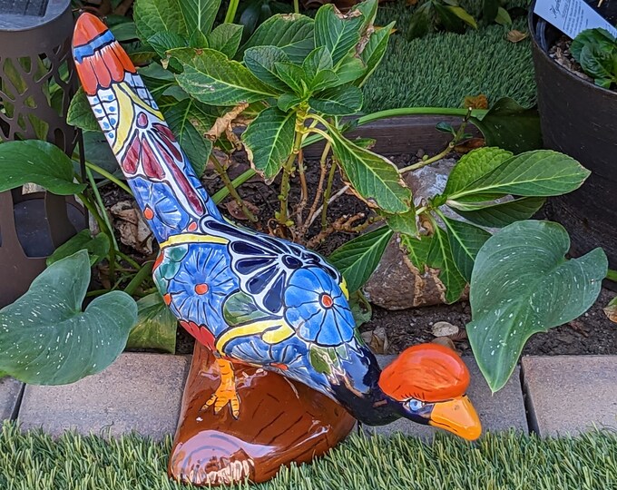 Roadrunner Yard Art, Colorful Bird Art, Talavera Roadrunner Metal Bird ...