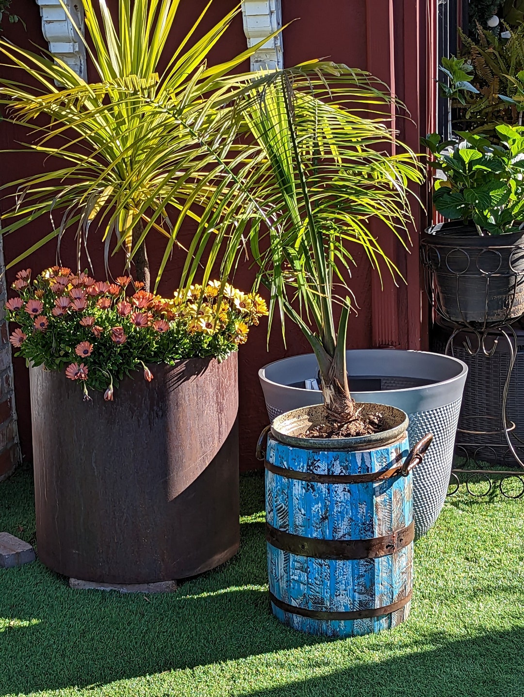 Pre-order Rustic Wooden Barrel Planter Handmade in Mexico, Wooden ...