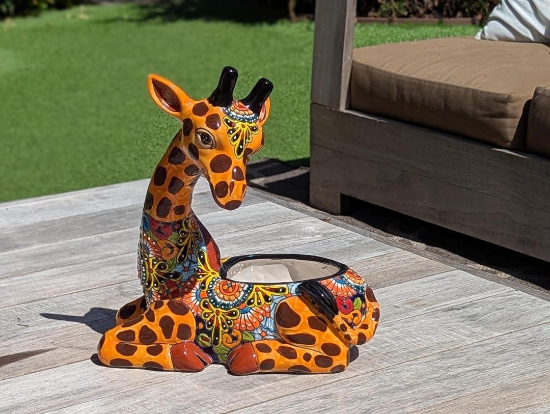 Giraffe Planter | Handmade Talavera Mexican Pottery, Home or Shelf or ...