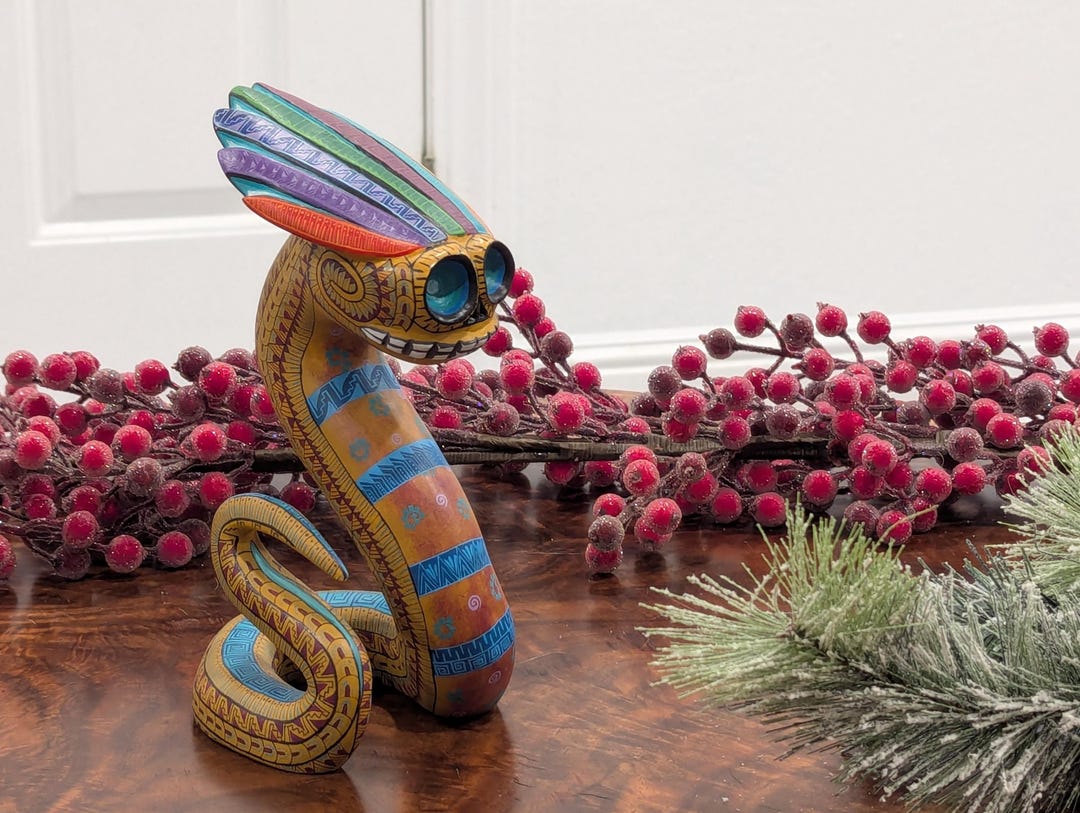 Snake Alebrije Fusion Art | Handmade Home Decor, Folk Art Original Wood ...