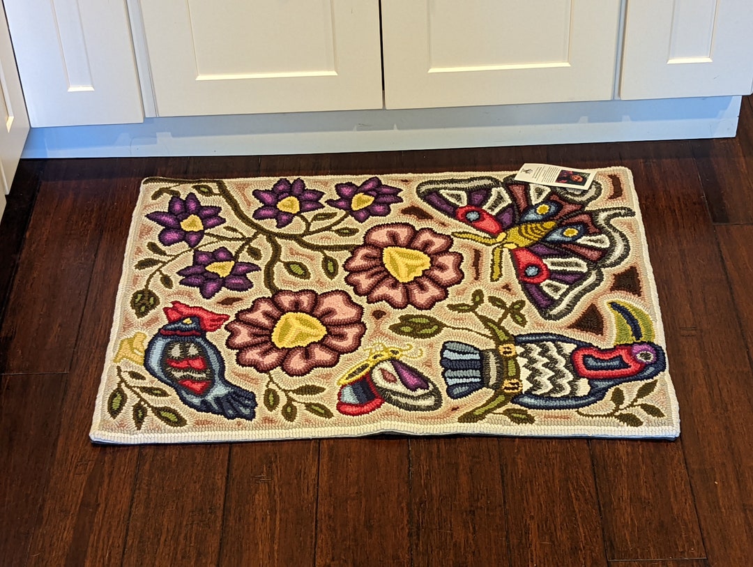 Mayan Tapestry Textile Wall Art, Cool Hooked Rug Handmade Authentic ...