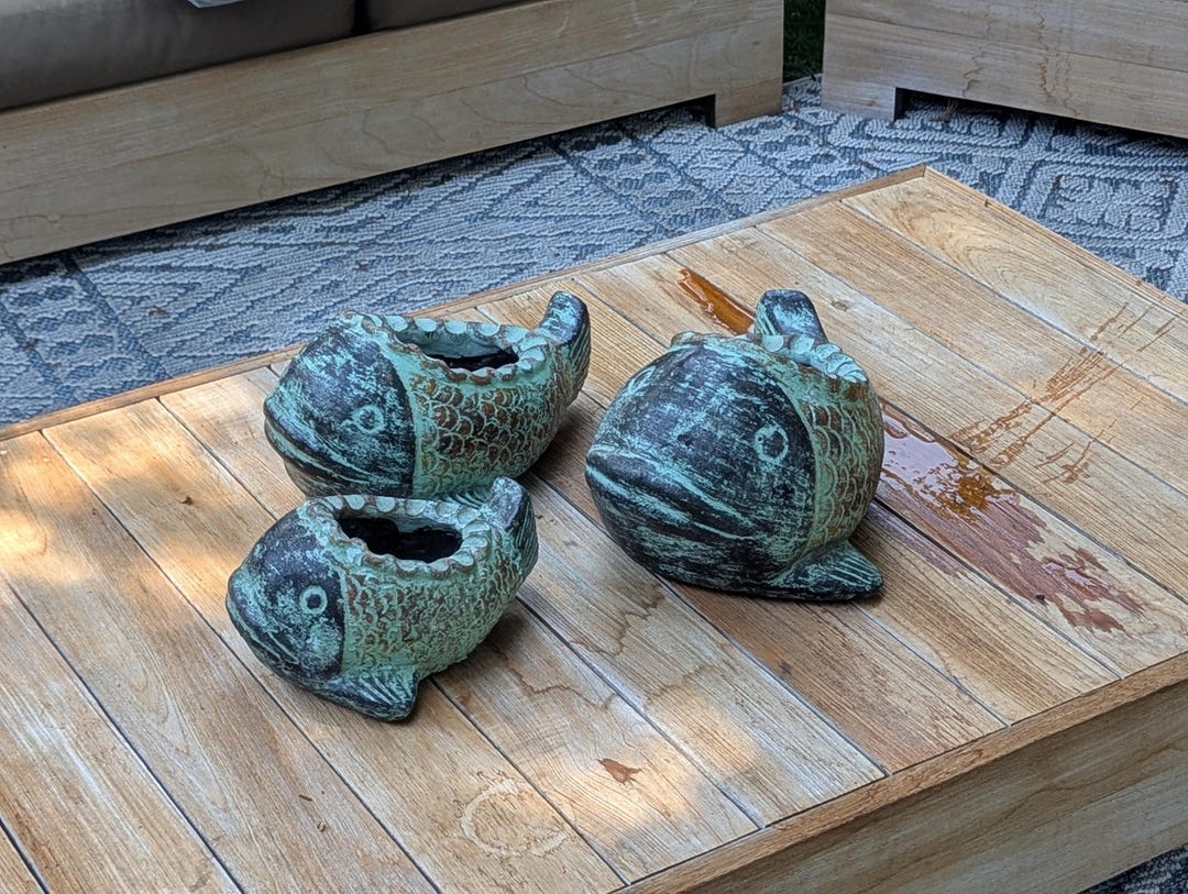 Fish Planter is Handmade Mexican Pottery | Clay Plant Pot for Outdoor ...