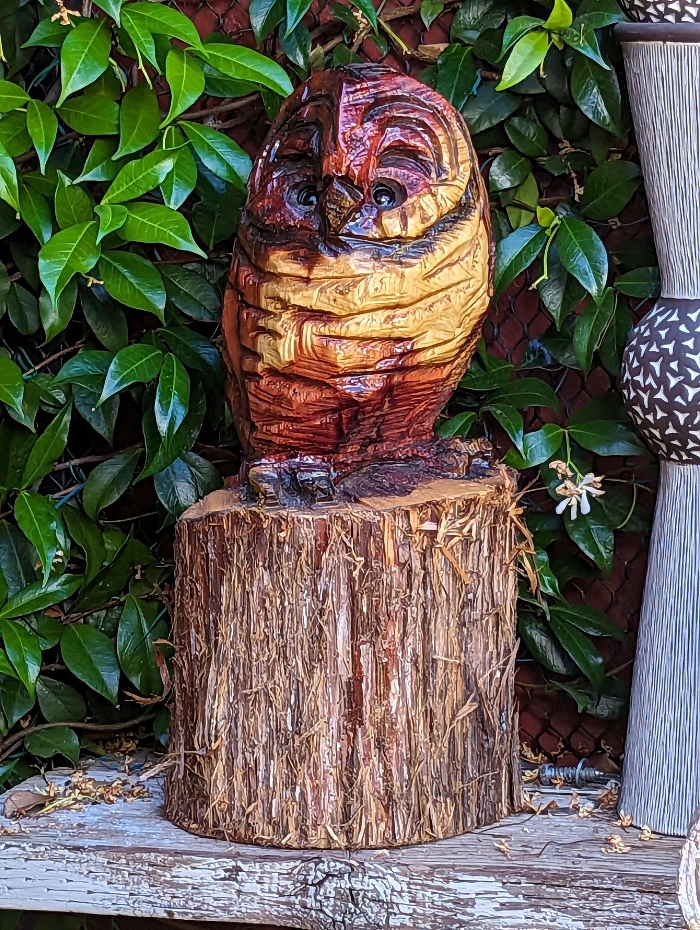 Barred Owl Garden Statue Yard Art & Home Decor, Chainsaw Art Carved ...