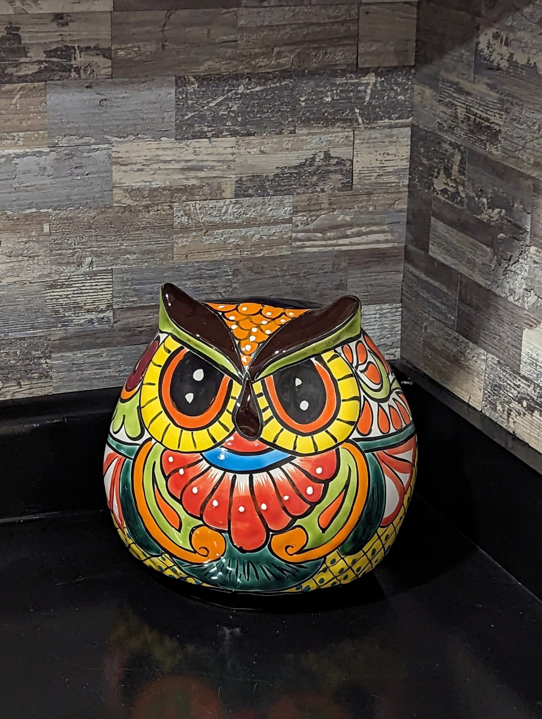 Owl Talavera Planter | Ceramic Owl Mexican Flower Pot | Colorful Owl ...