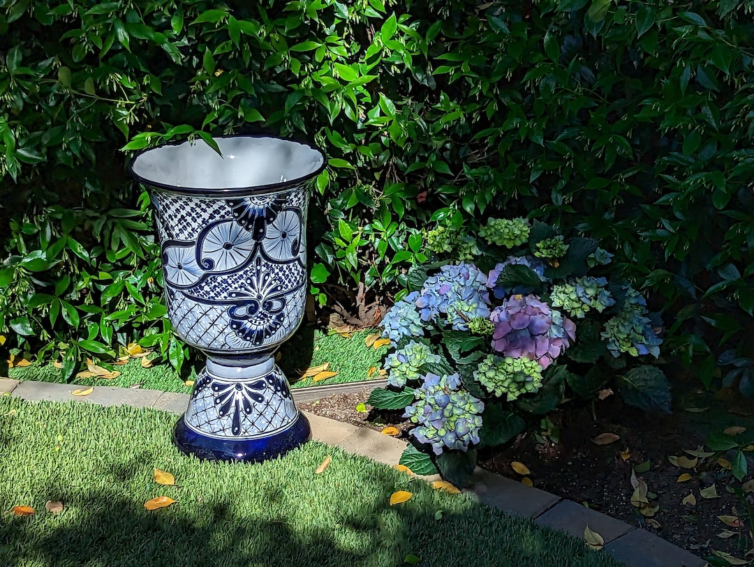 Classic Flower Pot Talavera Ceramic Planter is 22" Tall Handmade ...
