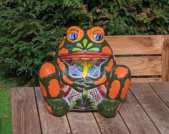 Frog Flower Pot, Colorful Ceramic Planter, Talavera Pottery, Indoor ...