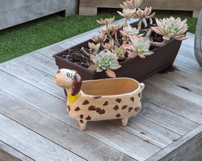 Happy Dog Planter and Flower Pot | Handmade Mexican Pottery From ...