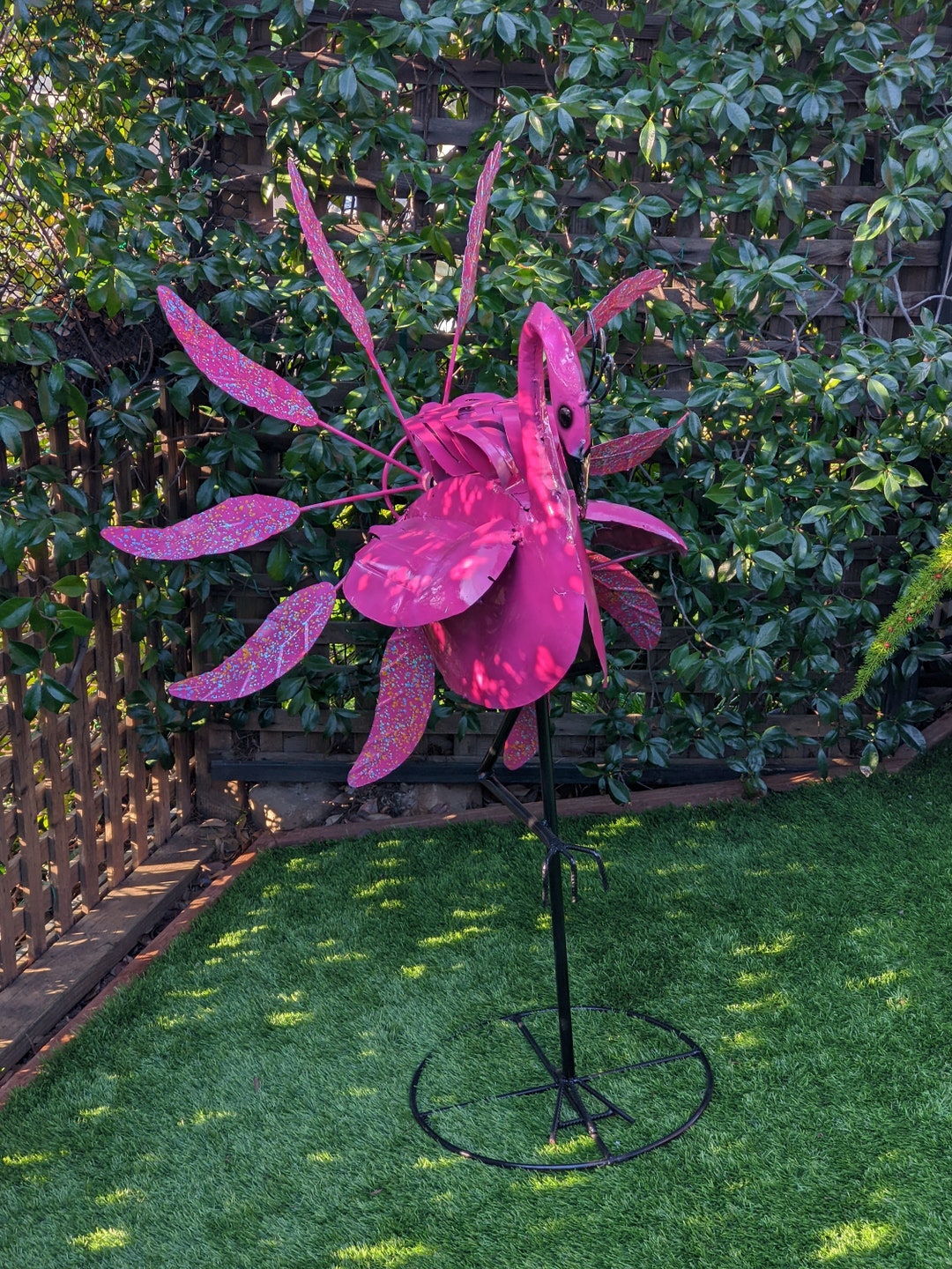 Flamingo Wind Spinner Garden Spinner Decoration, Colorful Yard Art ...
