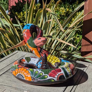 Talavera Rattlesnake Figurine Ceramic Mexican Pottery, Outdoor Snake ...