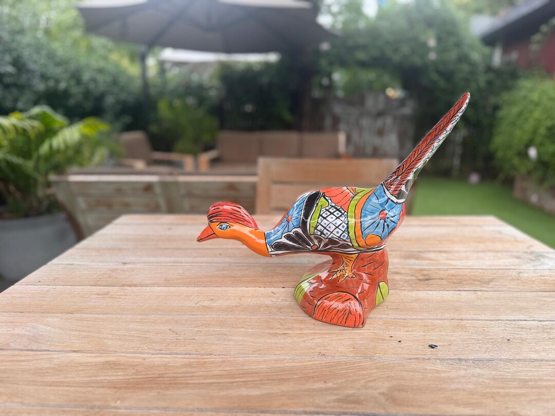 Talavera Roadrunner is Handmade Mexican Ceramic Garden Art - Etsy