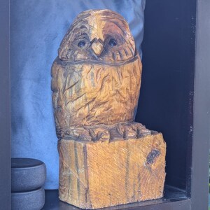 Barred Owl Garden Statue Yard Art & Home Decor, Chainsaw Art Carved ...