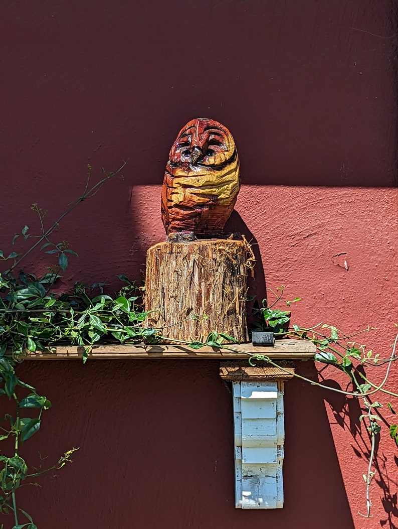 Barred Owl Garden Statue Yard Art & Home Decor, Chainsaw Art Carved ...