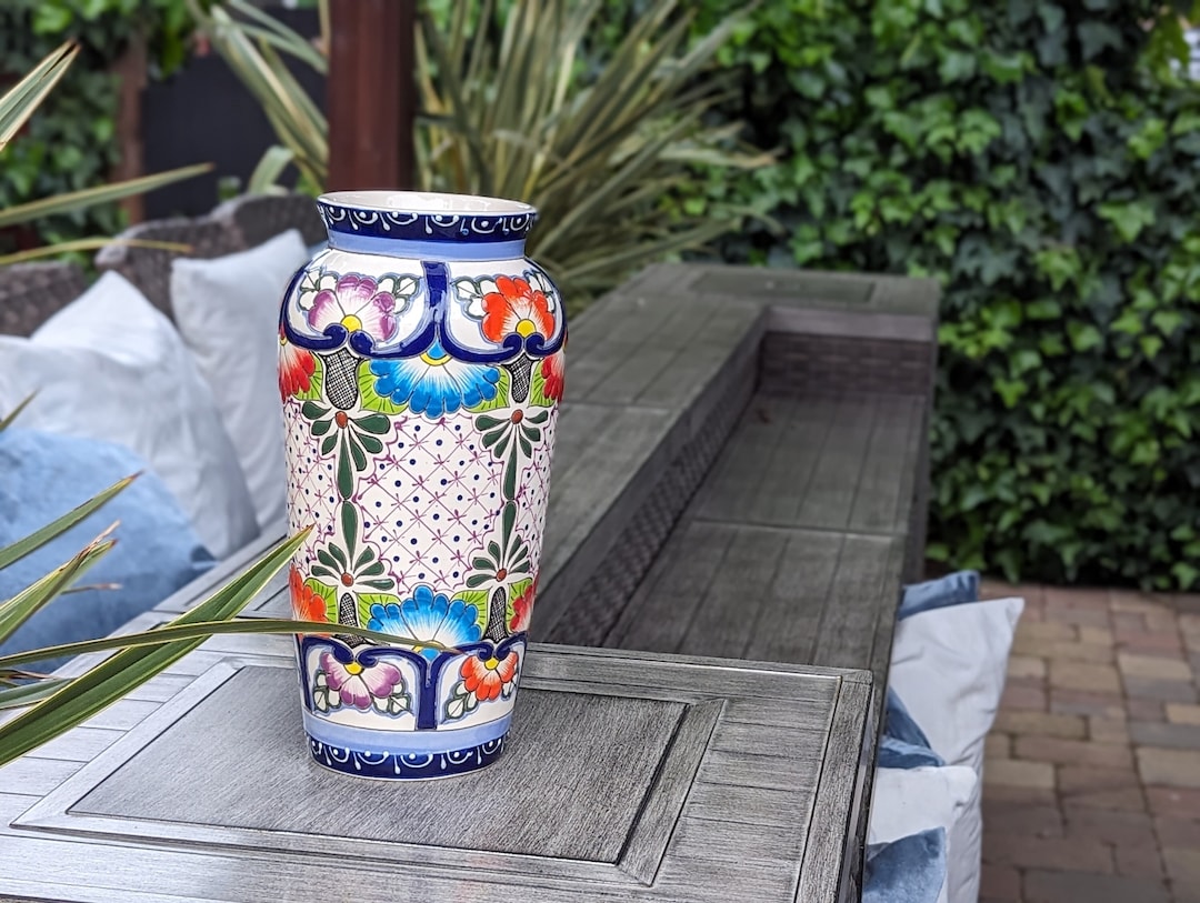 Talavera Vase | Hand-painted Ceramic Mexican Pottery, "marisela ...