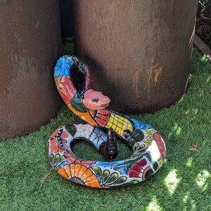 Talavera Rattlesnake Figurine Ceramic Mexican Pottery, Outdoor Snake ...
