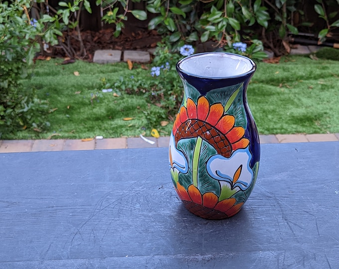 Talavera Vase, Ceramic Mexican Pottery, Handmade Decorative Flower Vase ...