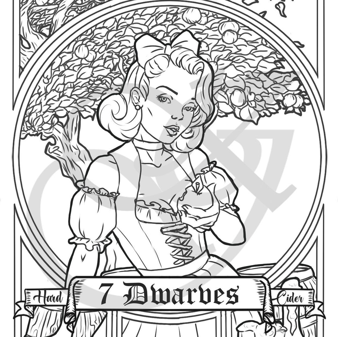 7 Dwarves Coloring Page - Etsy