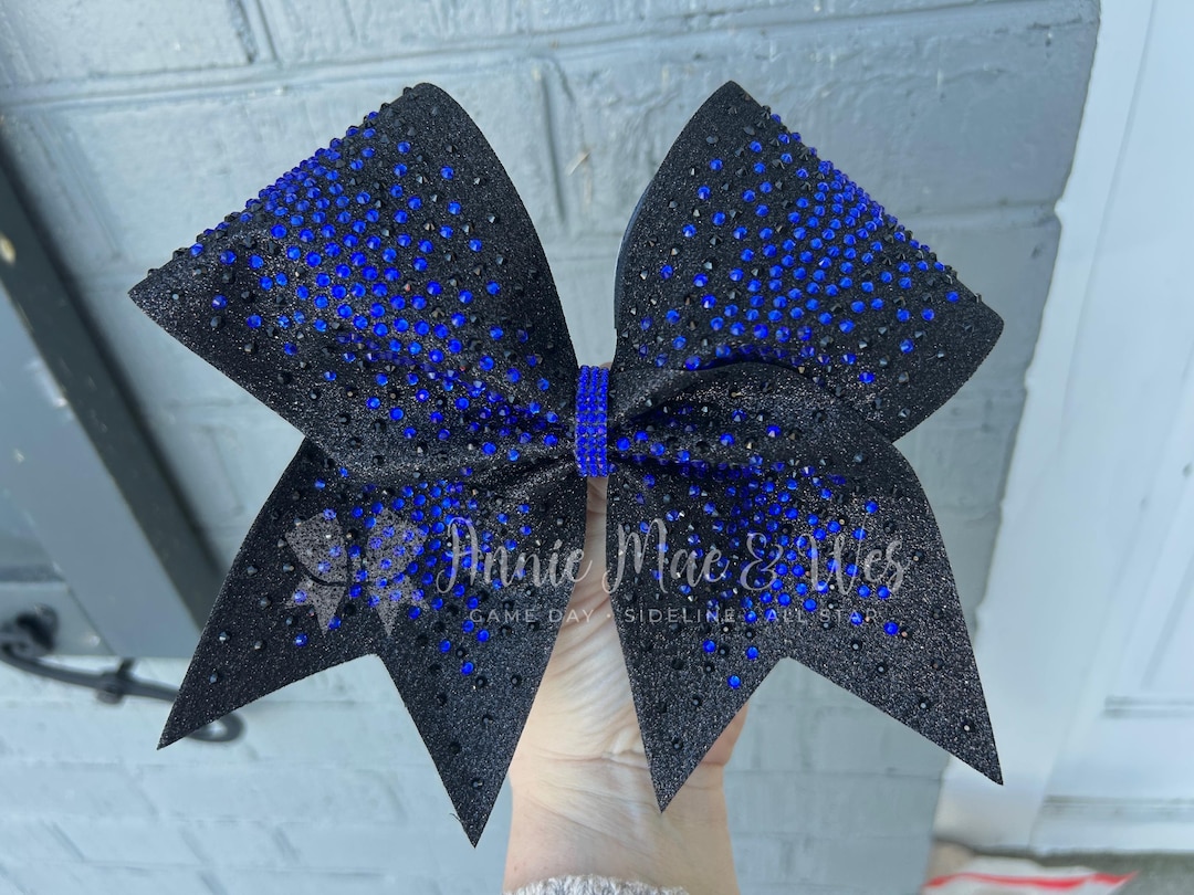 Competition Cheer Bow - Glitter and Rhinestone Bling Cheer Bow - Cheer ...