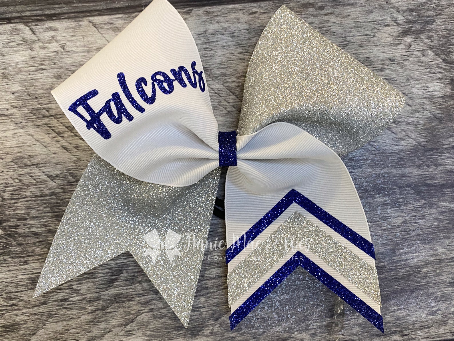 Cheer Bow White With Your Choice of 2 Glitter Colors - Etsy