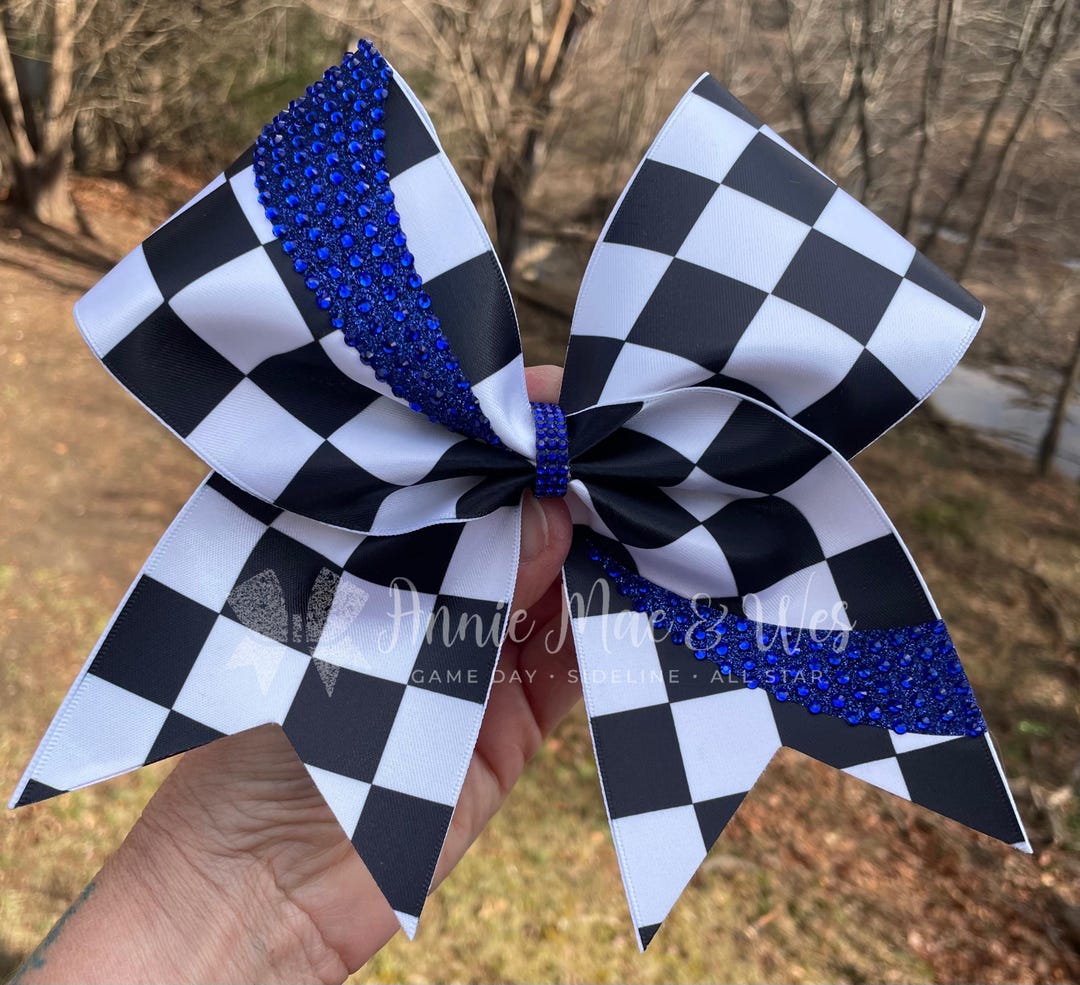 Cheer Bow - Satin Cheer Bow - Competition Cheer Bow - AB Rhinestones - Etsy