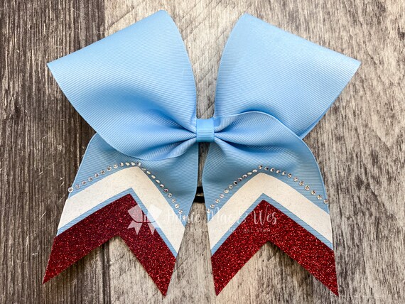 Captain Cheer Bows Your Choice of Ribbon and One Glitter | Etsy