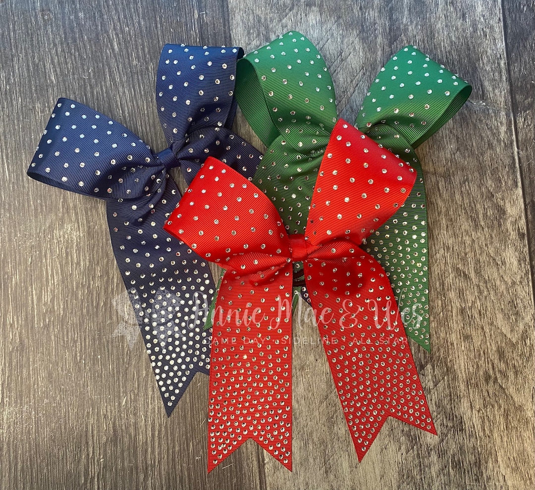 Long Tail Cheer Bow With Rhinestones - Etsy