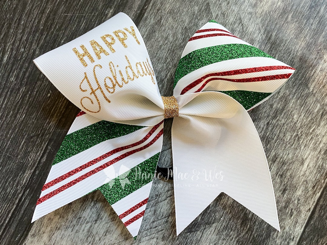 Happy Holidays Cheer Bow Christmas Cheer Bow - Etsy