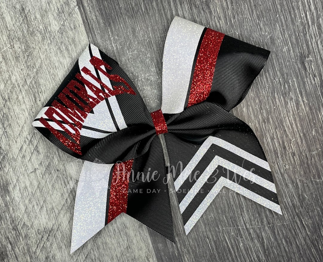 Cheer Bow - Your Choice of Ribbon and 1 Glitter Color With White ...