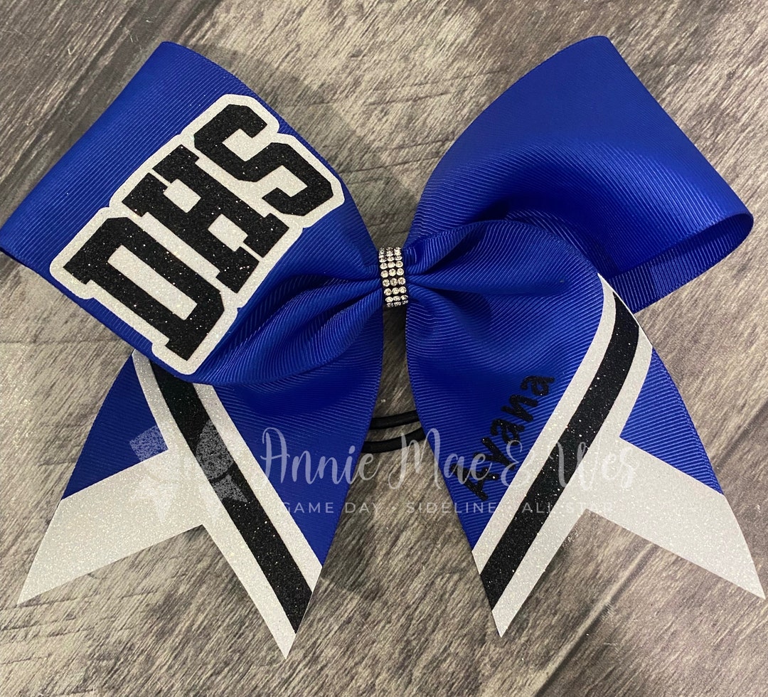 Cheer Bow - Your Choice of Ribbon and 1 Glitter Color - White is ...