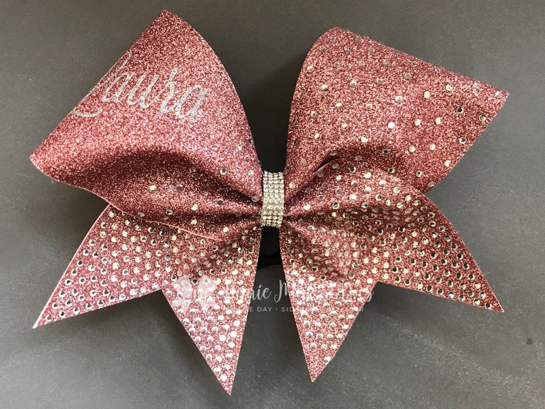 Competition Cheer Bow - Glitter and Rhinestone Bling Cheer Bow - Cheer ...
