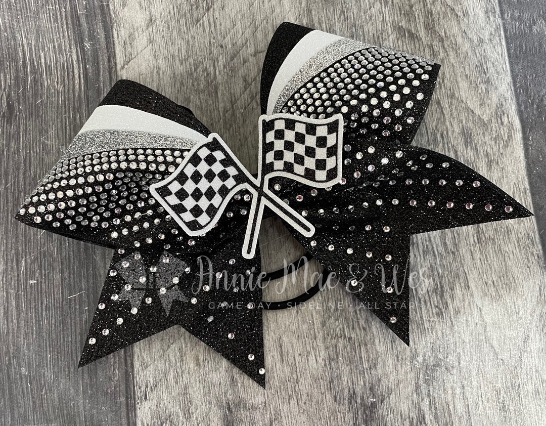 Custom Checkered Flag Cheer Bows - Etsy