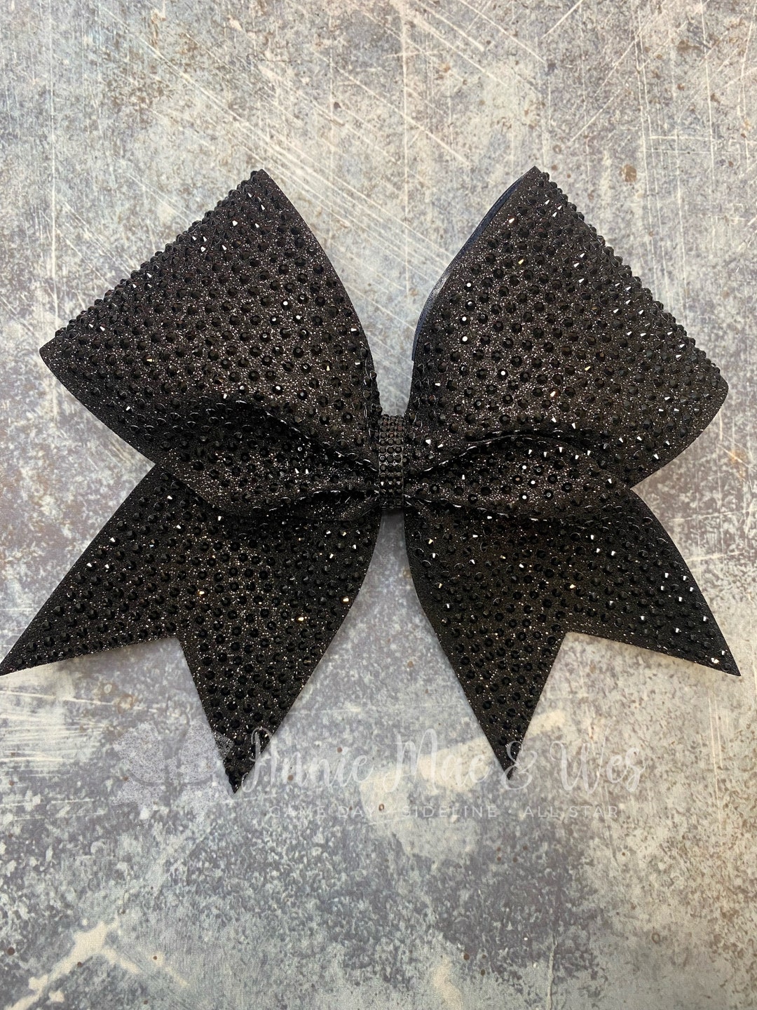 Glitter and Rhinestone Cheer Bow - Black on Black - Etsy