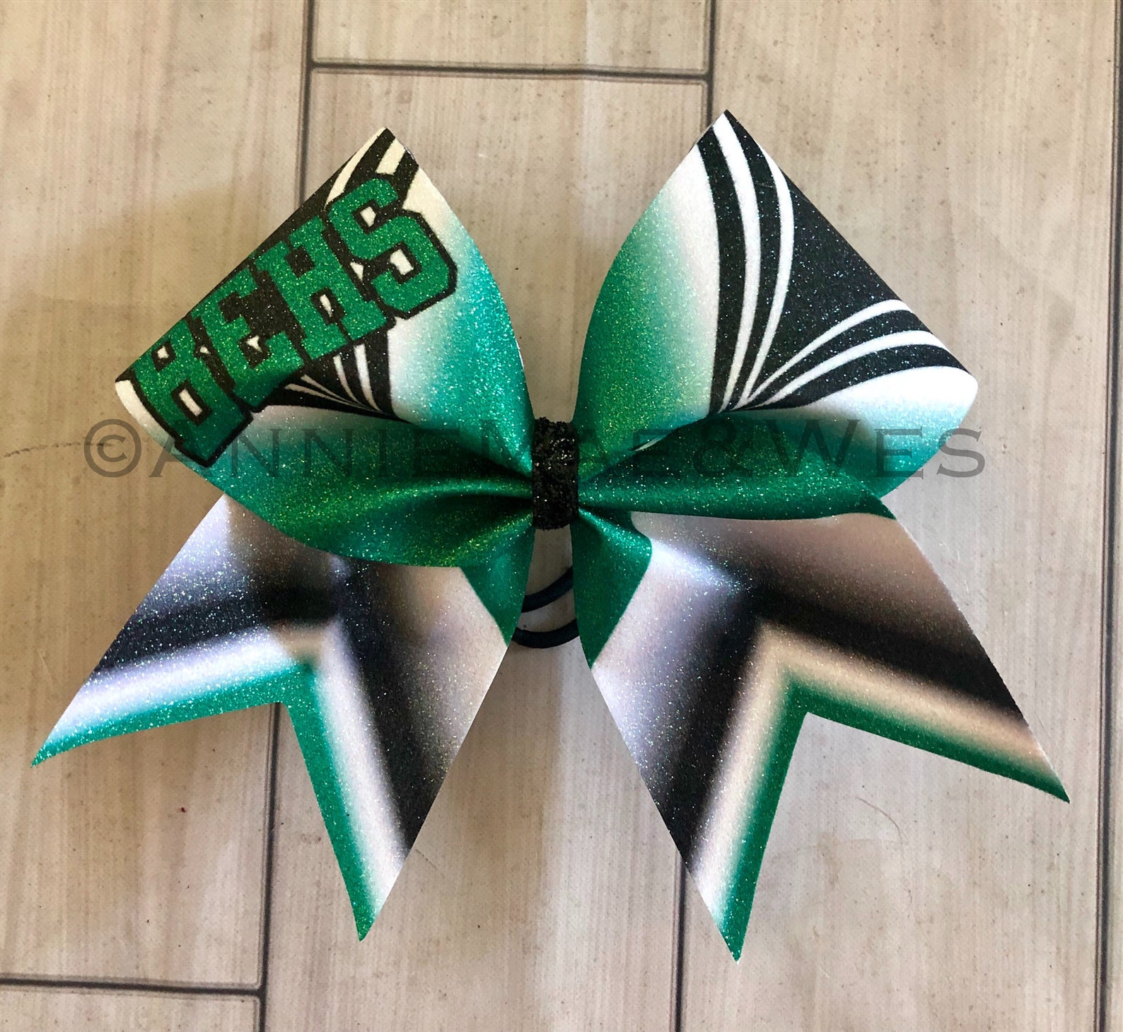 Silver and Black Glitter Cheer Bow - Etsy