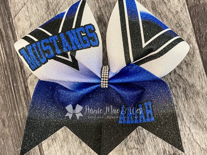 Personalized Glitter Ombre Cheer Bow | Team Spirit Hair Accessory - Etsy