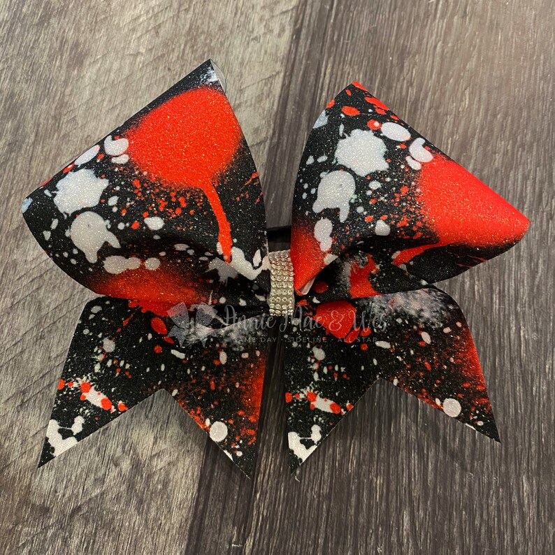 Custom Cheer Bow - Paint Splatter Graffiti Cheer Bow - Spray Paint ...