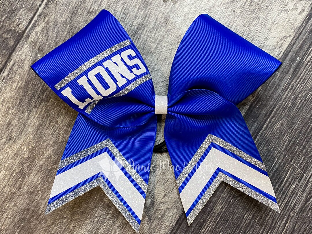 Cheer Bow - Your Choice of Ribbon and 1 Glitter Color - White is ...