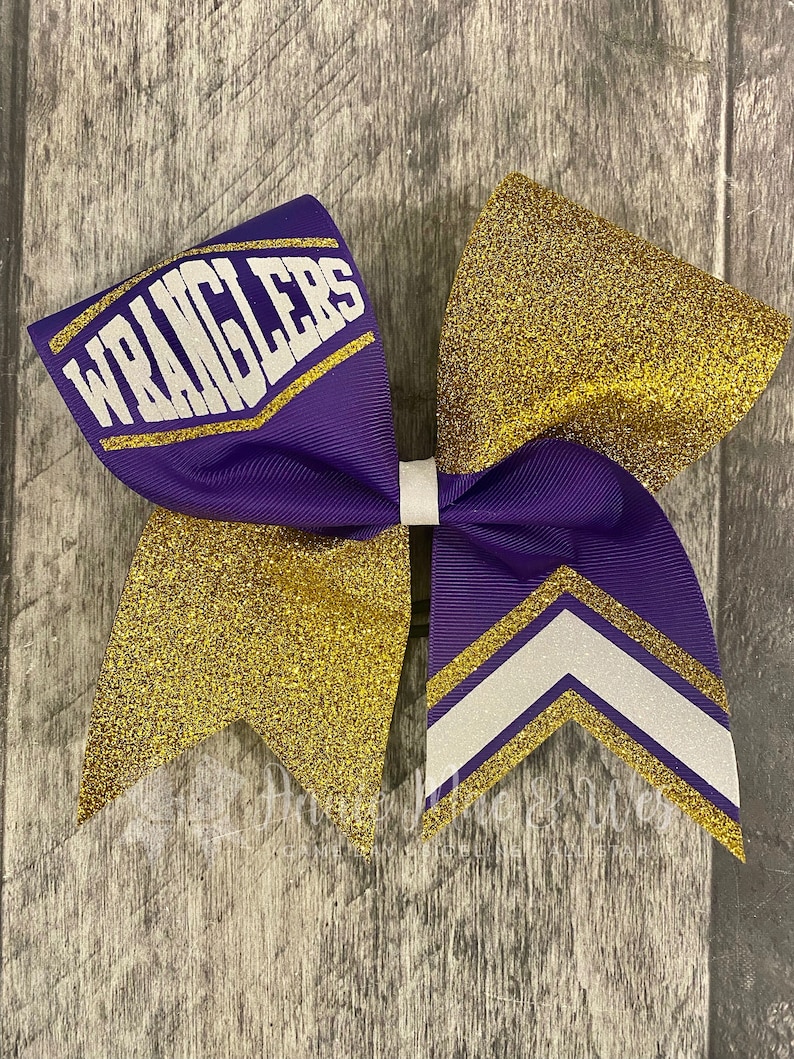 Cheer Bow - Your Choice of Ribbon and 1 Glitter Color - White is ...