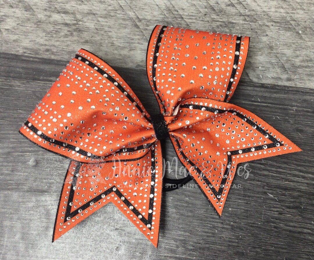 Cheer Bow - Orange and Black Cheer Bow - Glitter Cheer Bow - Etsy