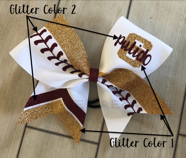 Softball Team Cheer Bow Red and Silver Softball Cheer Bow - Etsy