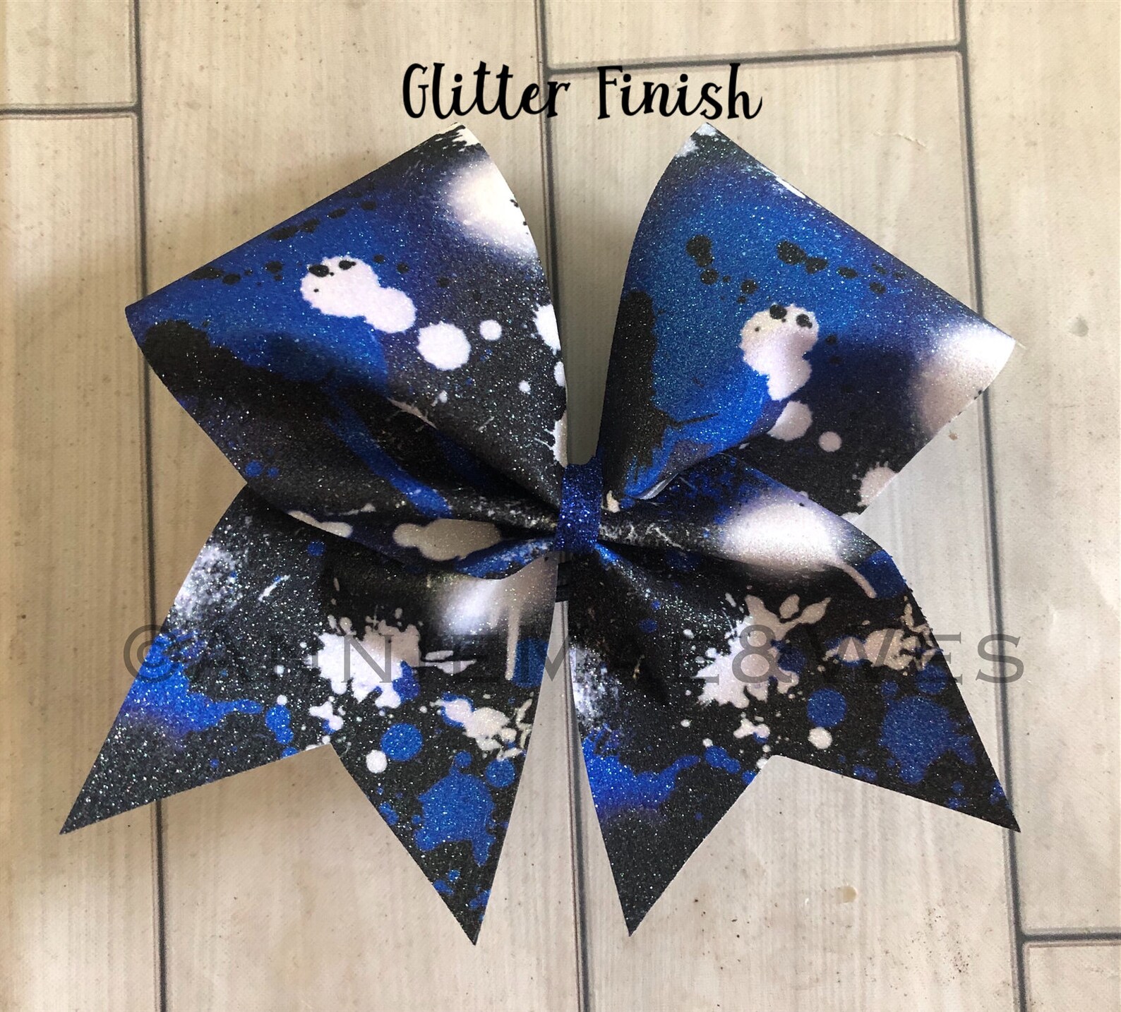 Paint Splatter Cheer Bow - Paint Splatter Cheer Bow - Black and ...