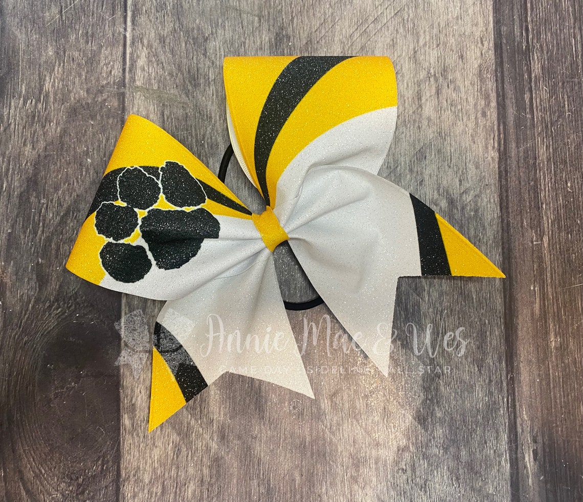 Custom Cheer Bow - Your Choice of 2 Colors With White Accents - Etsy