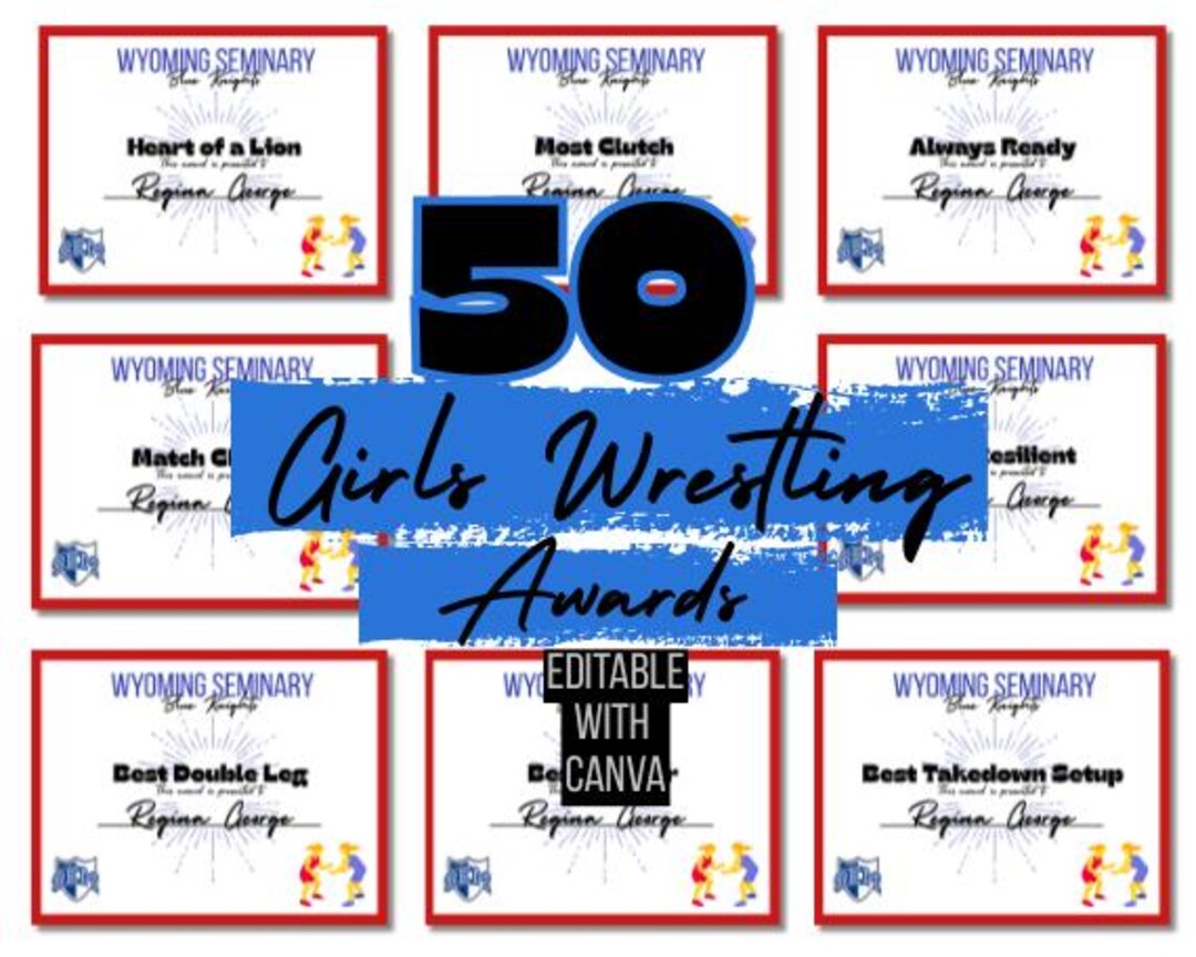 Editable Girls Wrestling Superlatives | End of Season Awards Printable ...