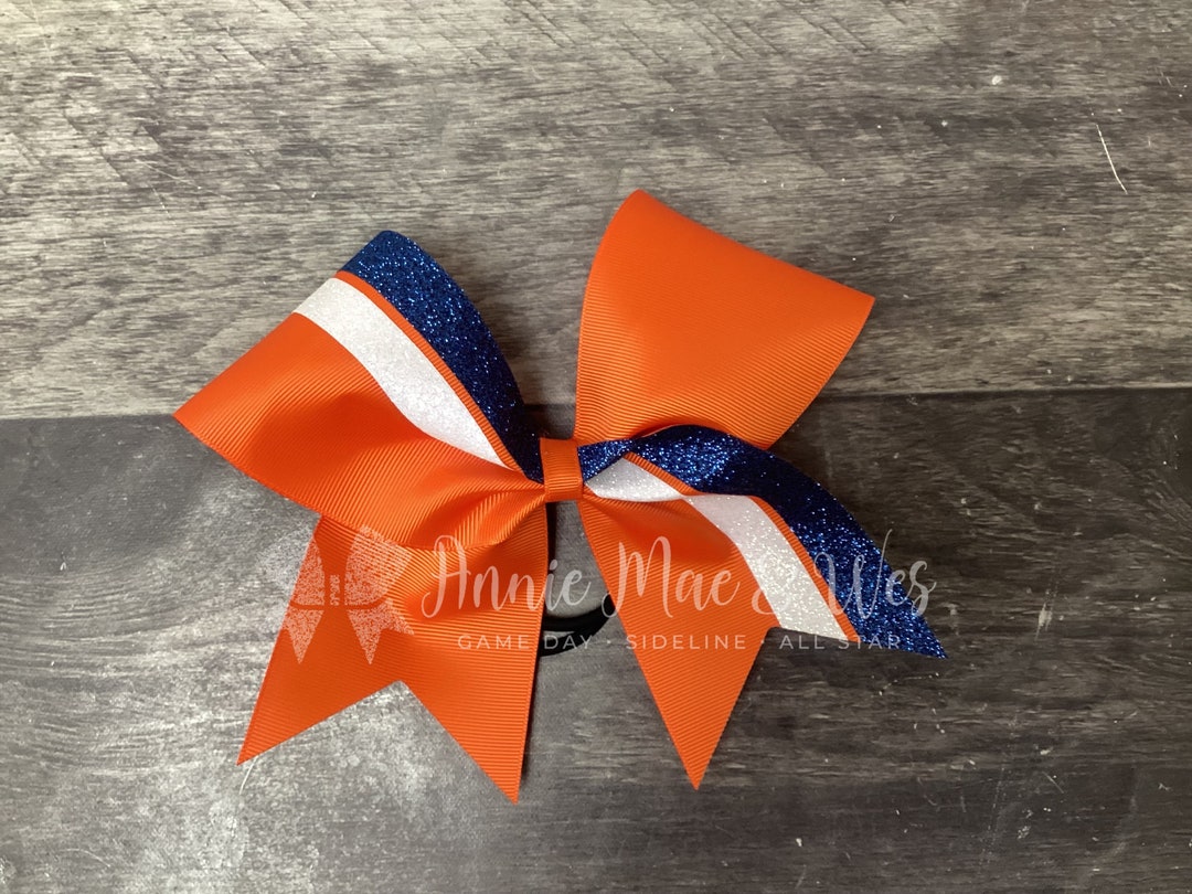 Orange Glitter Cheer Bow – Grosgrain Ribbon, 7-inch - Etsy