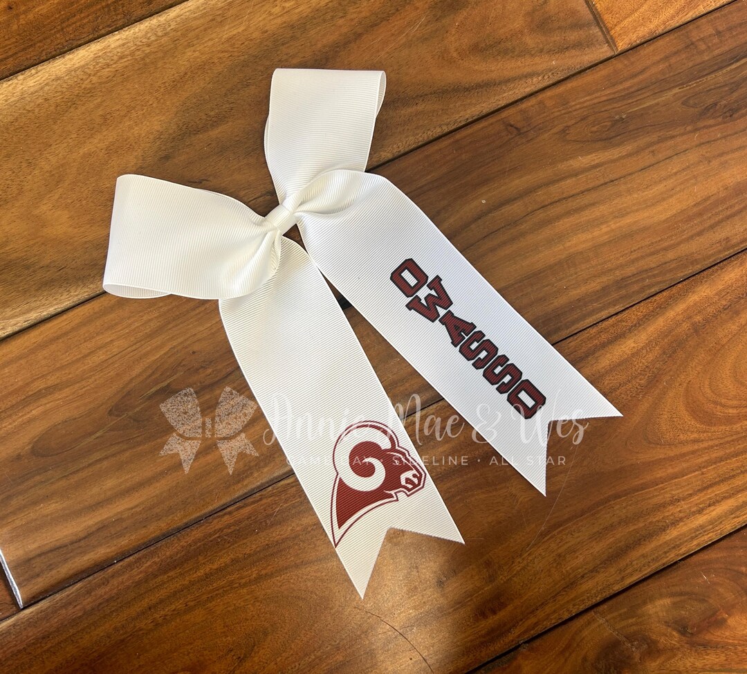 Collegiate Cheer Bow – Long Tail Grosgrain Ribbon, School Spirit - Etsy