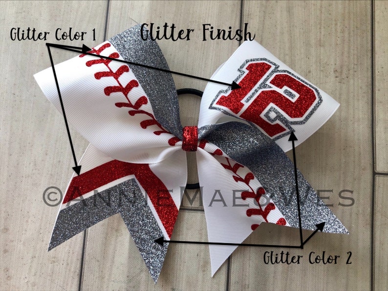 Softball Team Cheer Bow White Bow With Your Choice of 2 - Etsy
